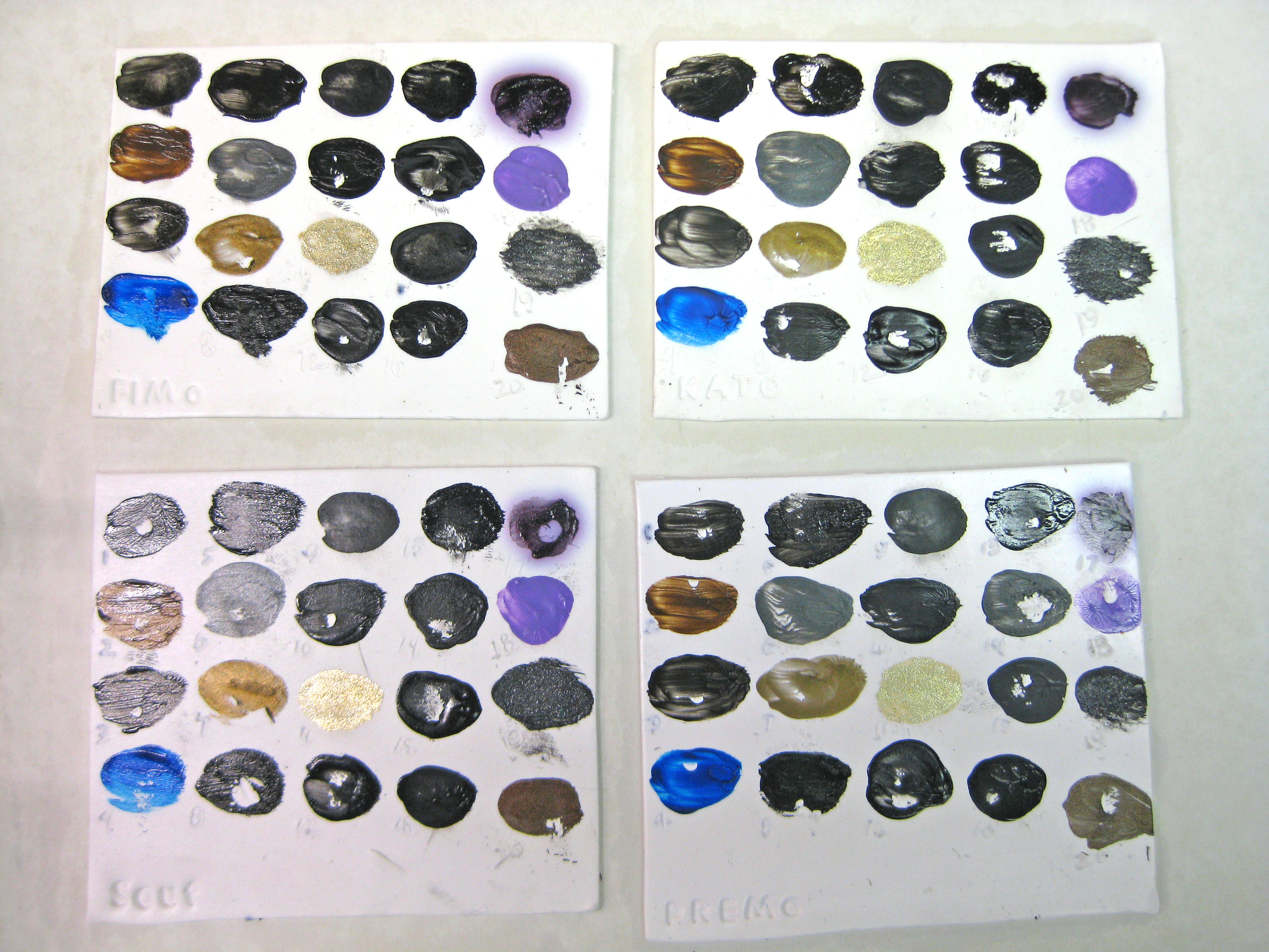 Paint/Ink Tests for Silkscreening on Polymer Clay – Polymer Clay Journey