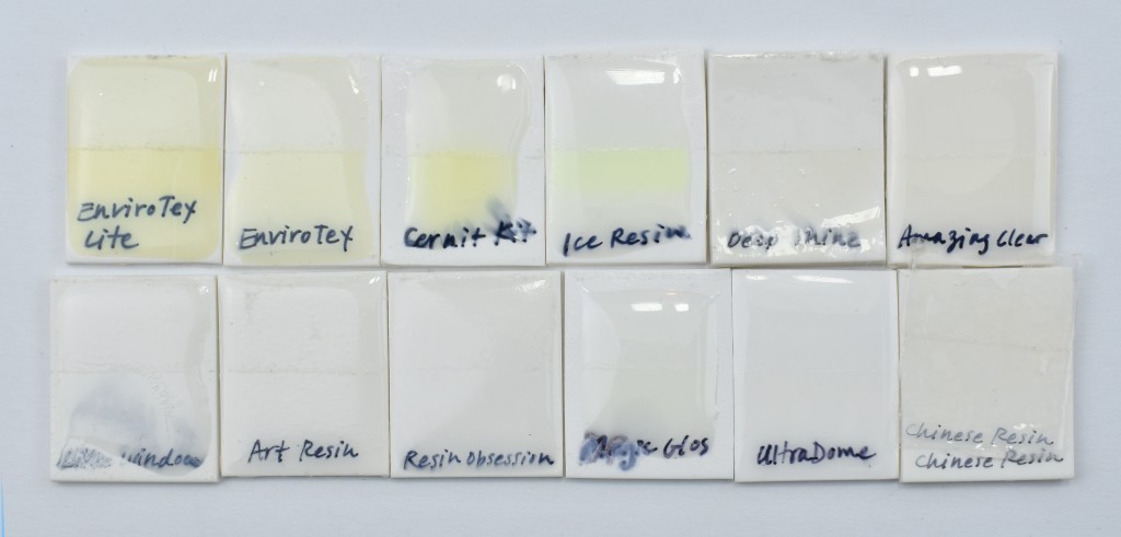 Resin Yellowing Test – Polymer Clay Journey
